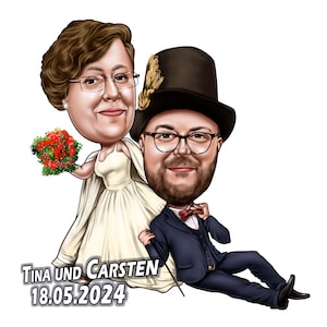 Funny Wedding Caricature for Couple Cartoon Drawing Portrait Gift for ...