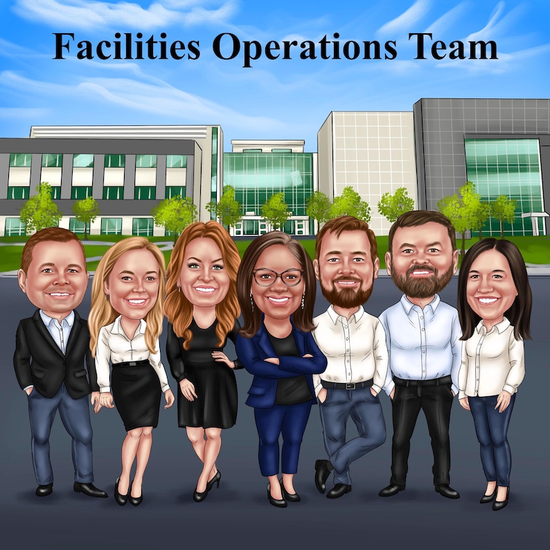 Custom Group Caricature From Photo | Hand-drawn Digital Art | Team ...