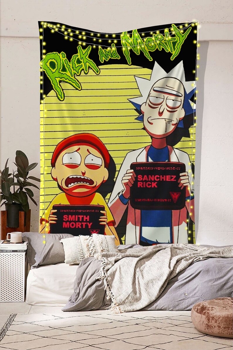 Rick and Morty Mugshot Tapestry - Etsy