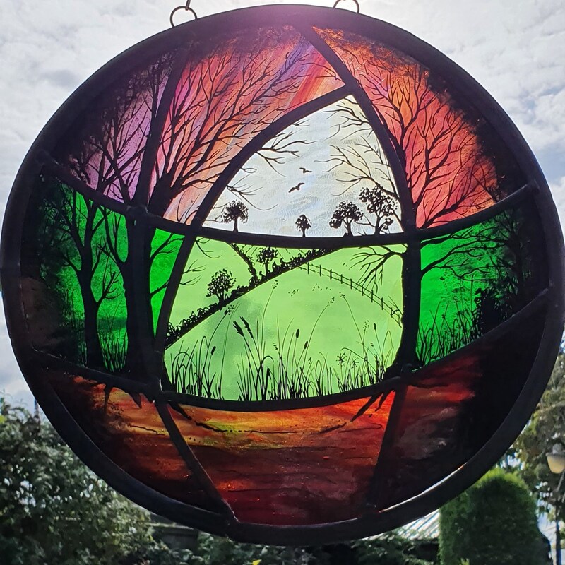 Painted Glass Windows - Etsy