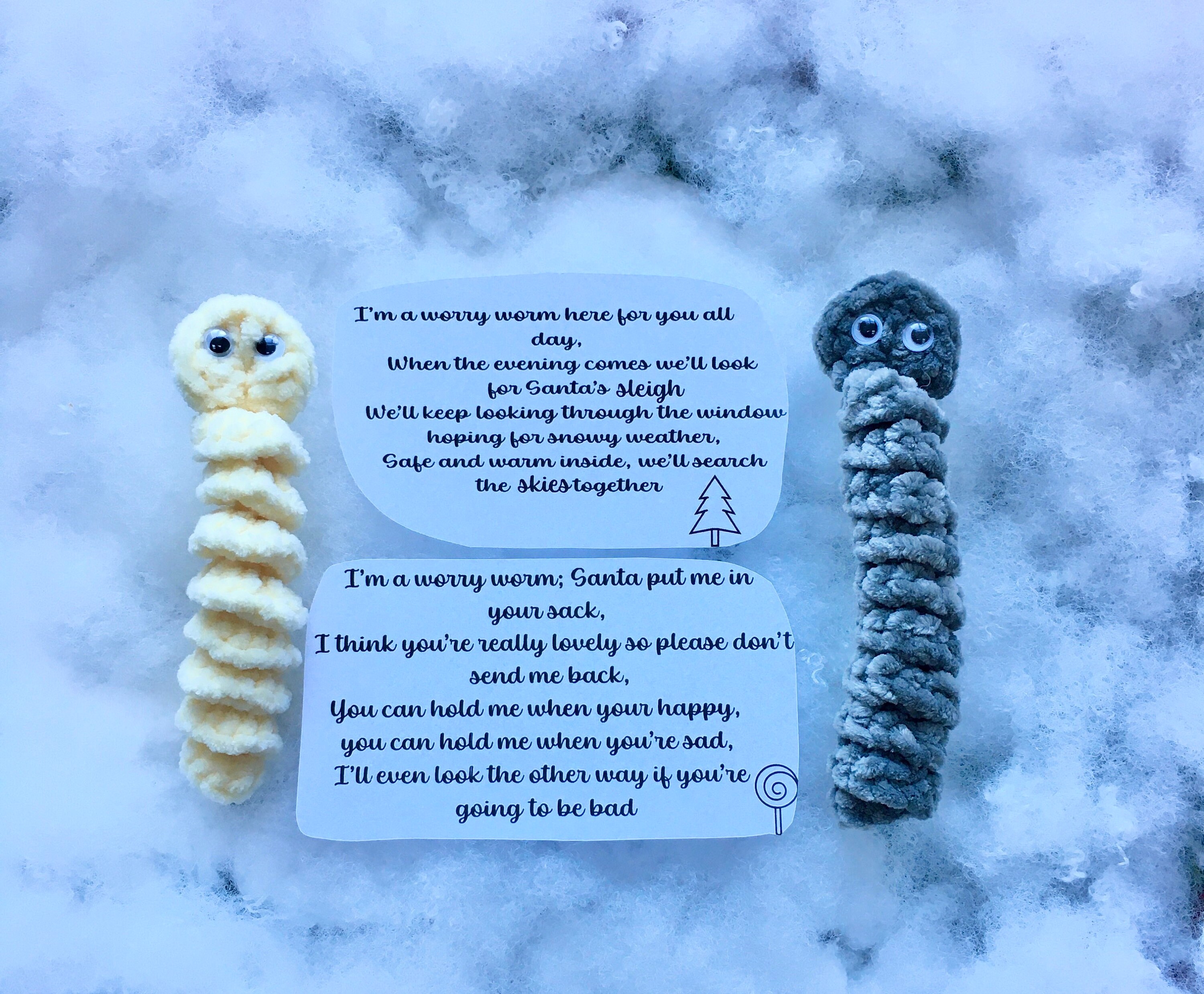 Christmas Worry Worm With Poem/ Stress Toy/ Stocking Filler/ - Etsy Canada