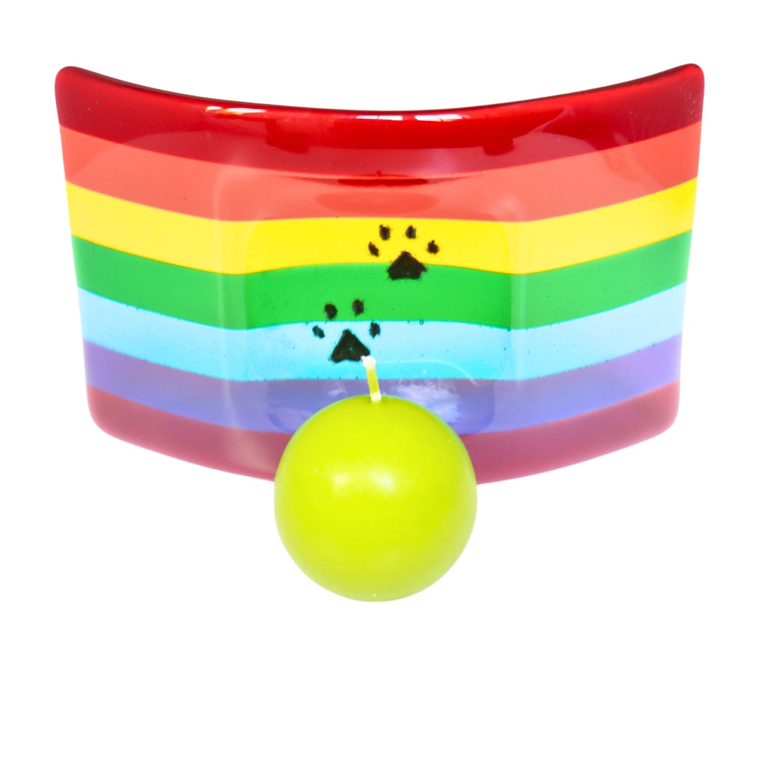 Memorial Glass Rainbow Bridge Candle Holder | Pet Ashes | Pet Memorial ...