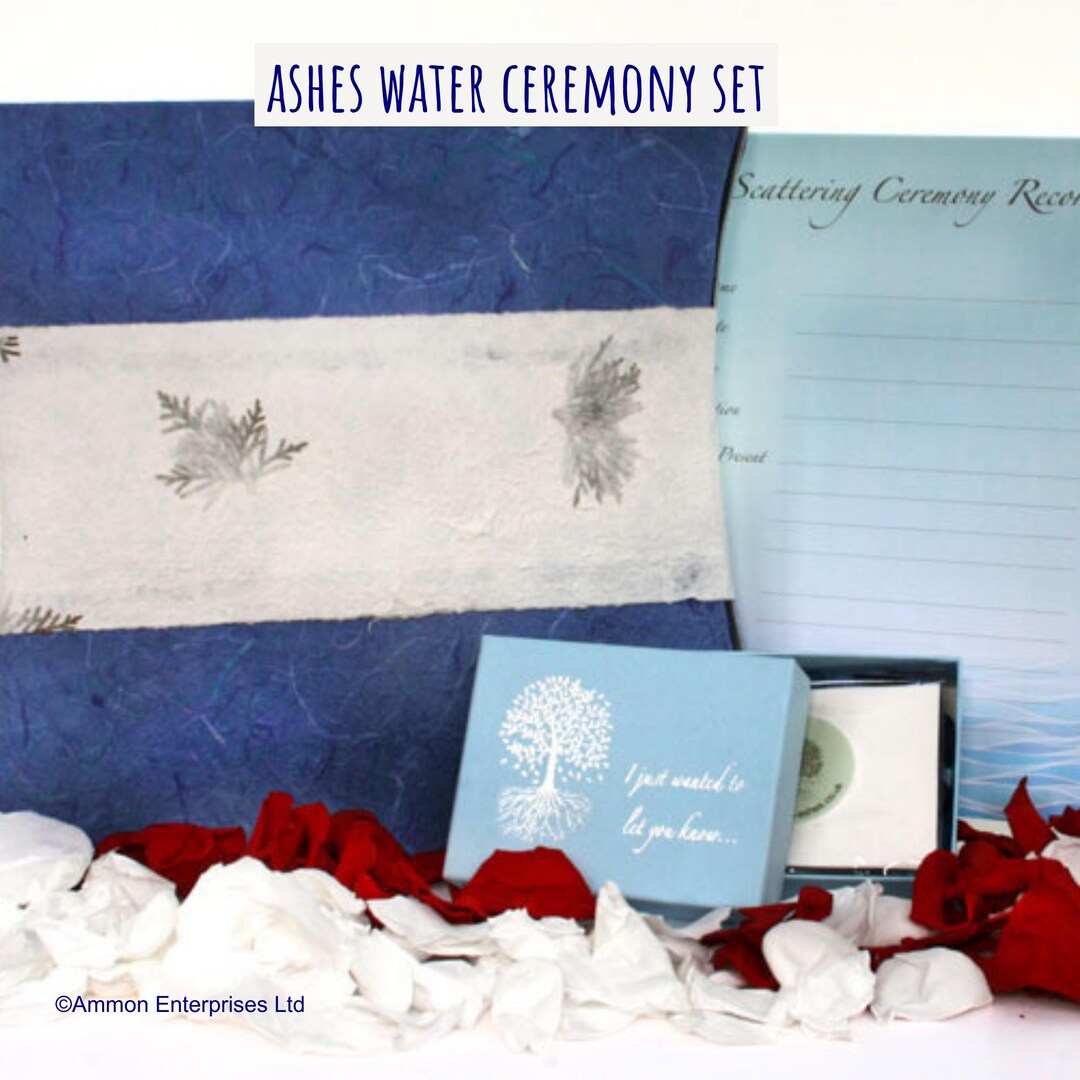 Biodegradable Water Burial Urn Set: Pillow Urn, Promises, Rose Petals ...
