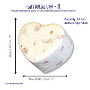 Two Person Urn - Floral Heart Shaped - Biodegradable Cremation Ashes ...