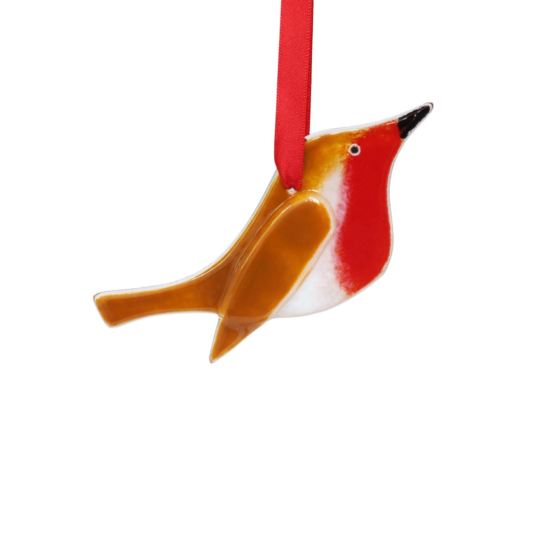 Red Robin Memorial Tree Hanging – Handcrafted Glass Remembrance ...