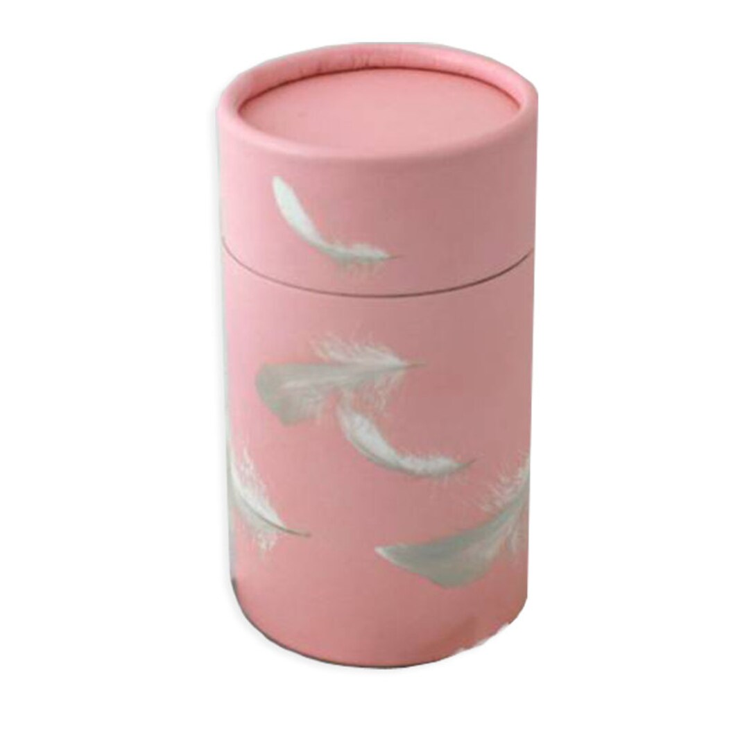 Scatter Tube Pink & White Feathers Biodegradable Ashes Urn - Etsy