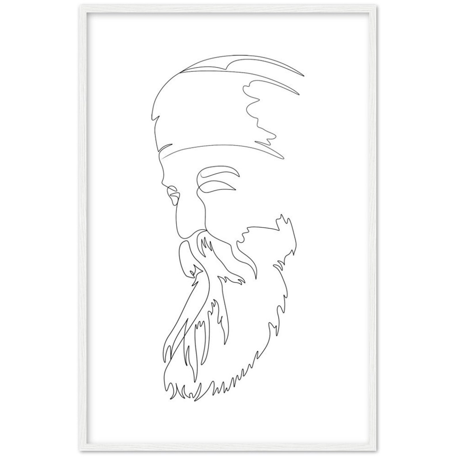 Guru Nanak Dev Ji Line Art Framed Print Modern Wall Art Minimalist ...