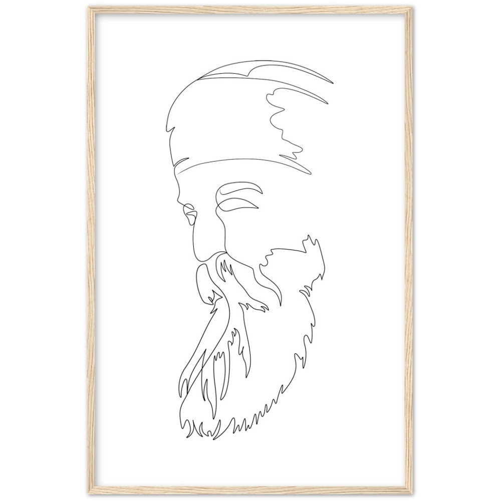 Guru Nanak Dev Ji Line Art Framed Print | Modern Wall Art | Minimalist ...