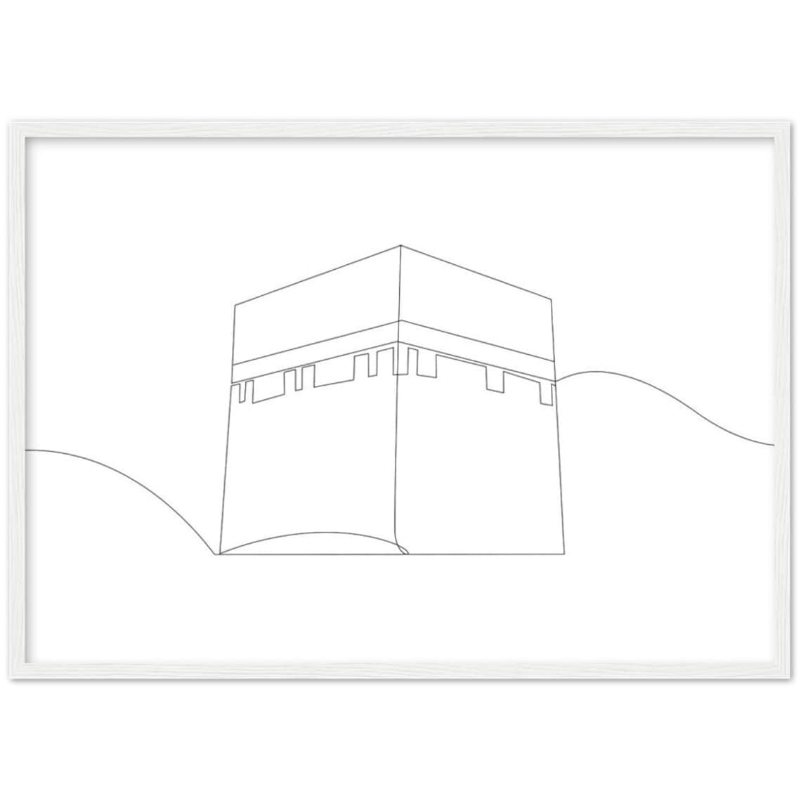Kaaba Line Art | Makkah | Mecca | Islamic Wall Art | Islamic Wall Decor ...