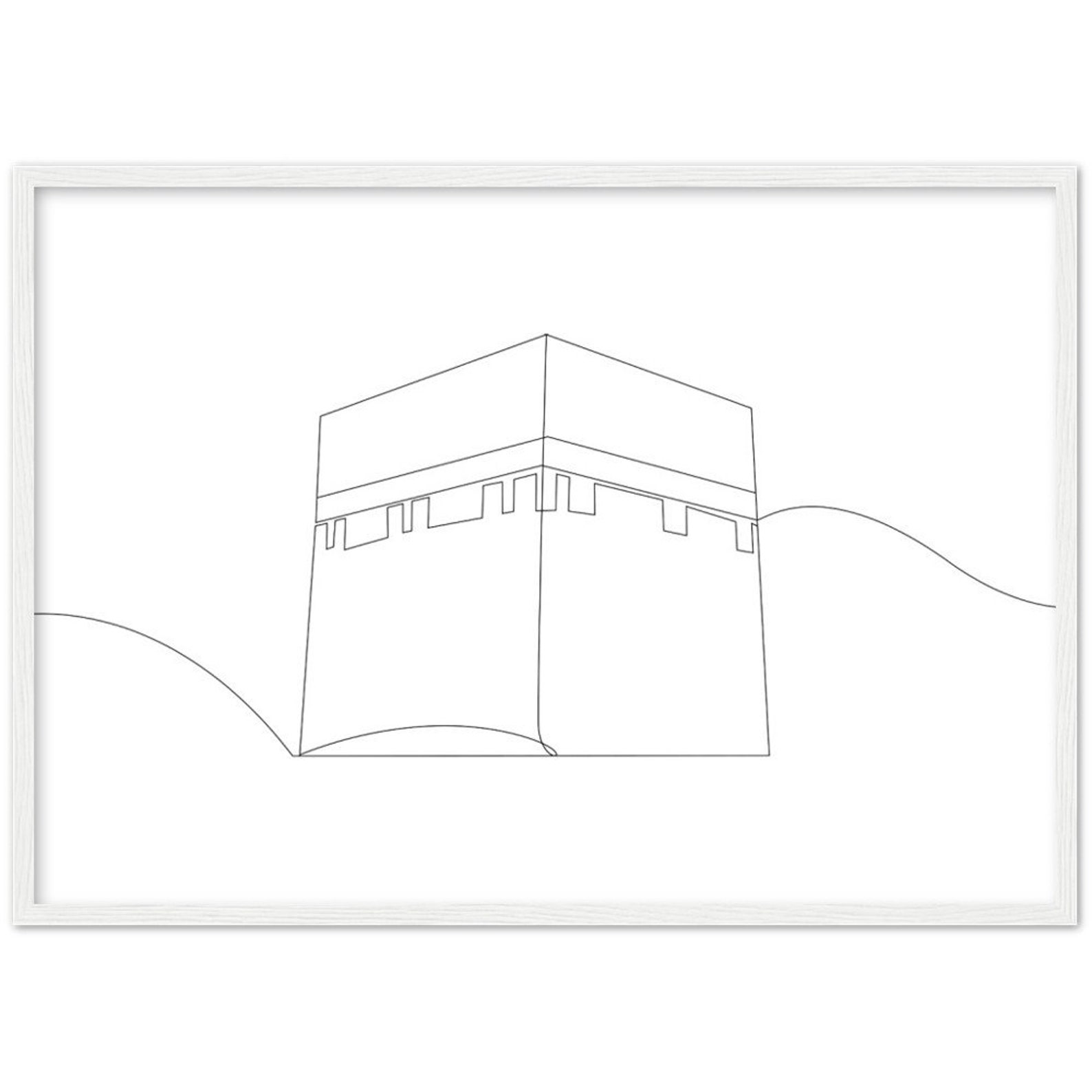 Kaaba Line Art | Makkah | Mecca | Islamic Wall Art | Islamic Wall Decor ...