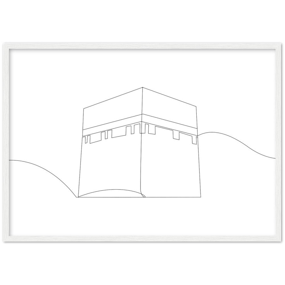 Kaaba Line Art | Makkah | Mecca | Islamic Wall Art | Islamic Wall Decor ...
