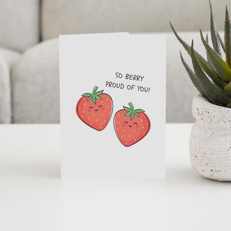 So Berry Proud of You Pun Cards Love You Cards Funny - Etsy
