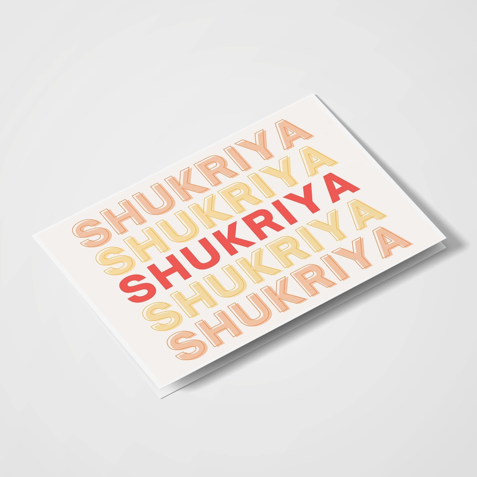 Shukriya | South Asian Card | Indian Card | Indian Thank You Card ...
