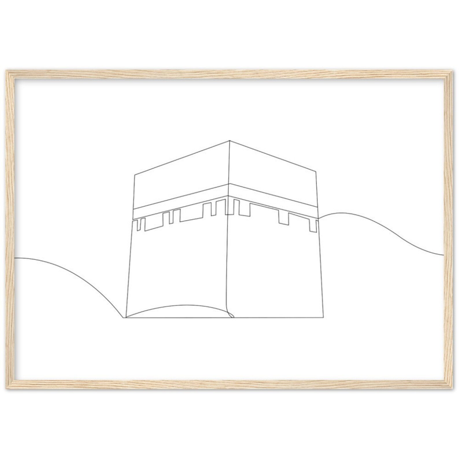 Kaaba Line Art | Makkah | Mecca | Islamic Wall Art | Islamic Wall Decor ...