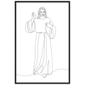 Jesus Christ Line Art | Minimalist Print | Jesus Wall Art | Baptism ...