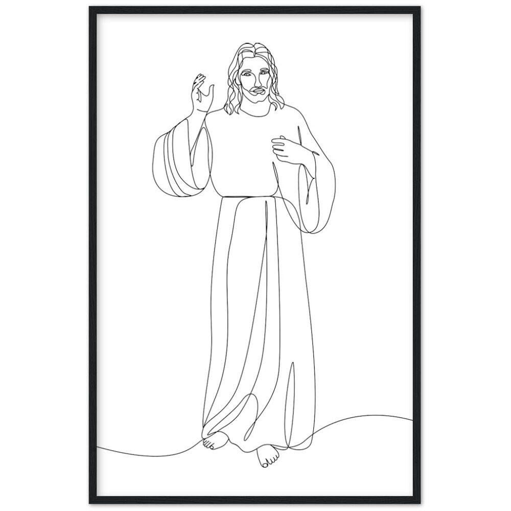 Jesus Christ Line Art | Minimalist Print | Jesus Wall Art | Baptism ...