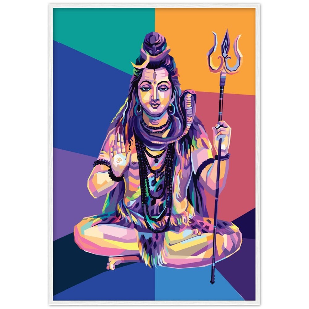 Lord Shiva Retro Wall Art Shiva Wall Decor Hindu Art - Etsy