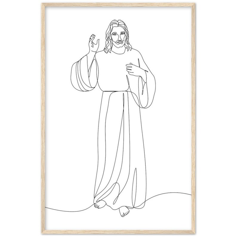 Jesus Christ Line Art | Minimalist Print | Jesus Wall Art | Baptism ...