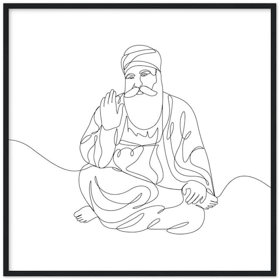 Guru Nanak Dev Ji Line Sketch
