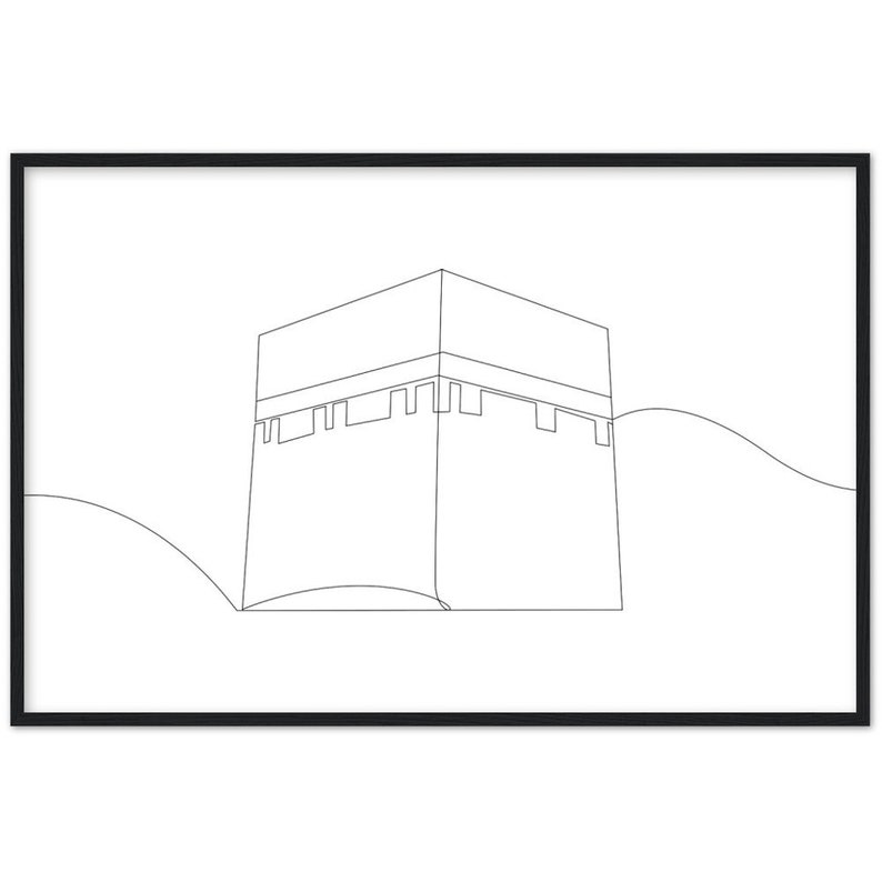 Kaaba Line Art | Makkah | Mecca | Islamic Wall Art | Islamic Wall Decor ...