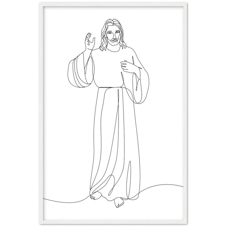Jesus Christ Line Art | Minimalist Print | Jesus Wall Art | Baptism ...
