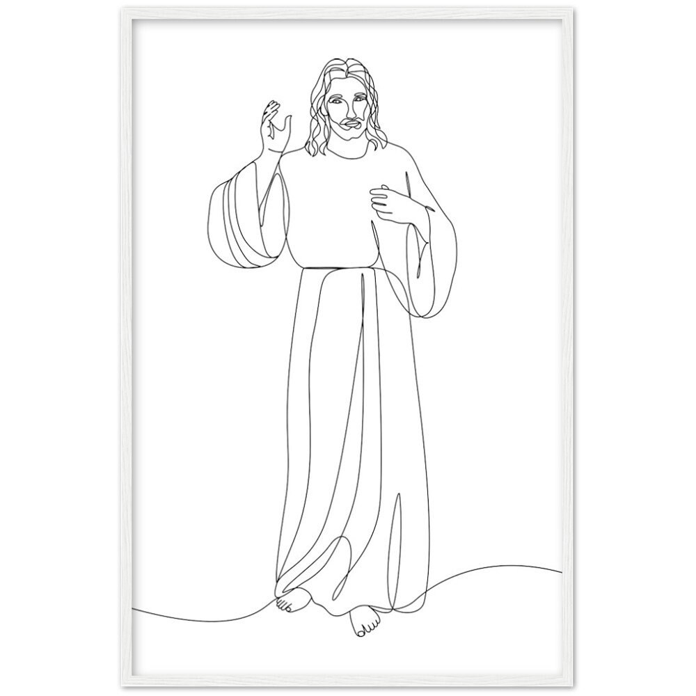 Jesus Christ Line Art | Minimalist Print | Jesus Wall Art | Baptism ...