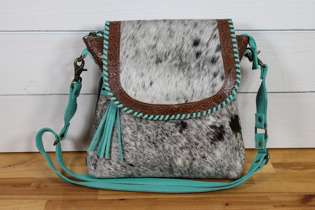Western Cowhide Handbag, Authentic Cowhide Purse, Cowhide Crossbody Bag ...