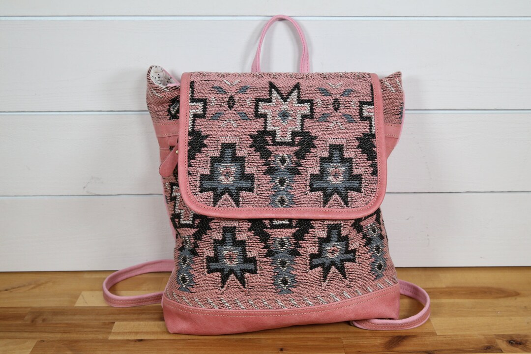 Backpack Purse Medium Size Backpack Upcycled Woven Bag Sustainable ...