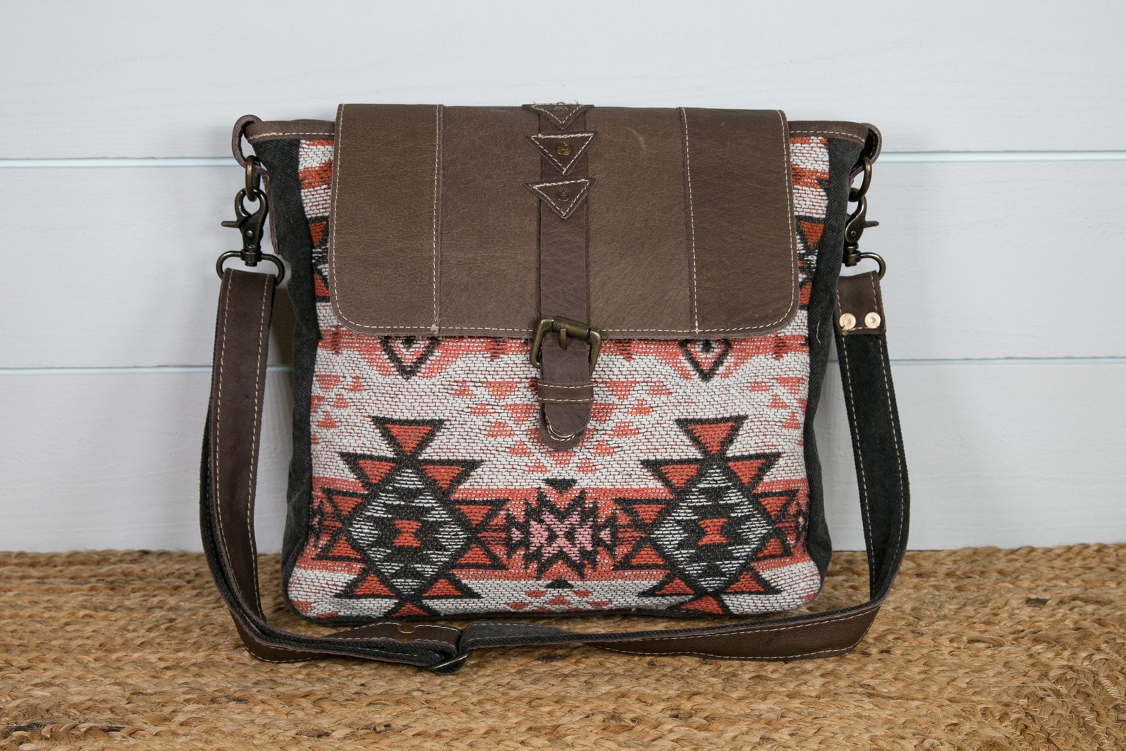 Myra Bag Maya Sky Shoulder Bag Aztec Patterned Upcycled Canvas - Etsy