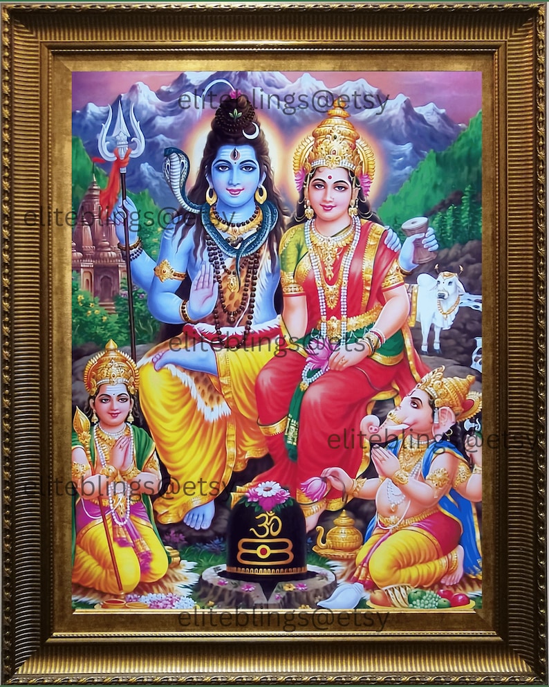 God Shiva, Goddess Parvathi With Muruga and Ganesha-handcrafted Hindu ...