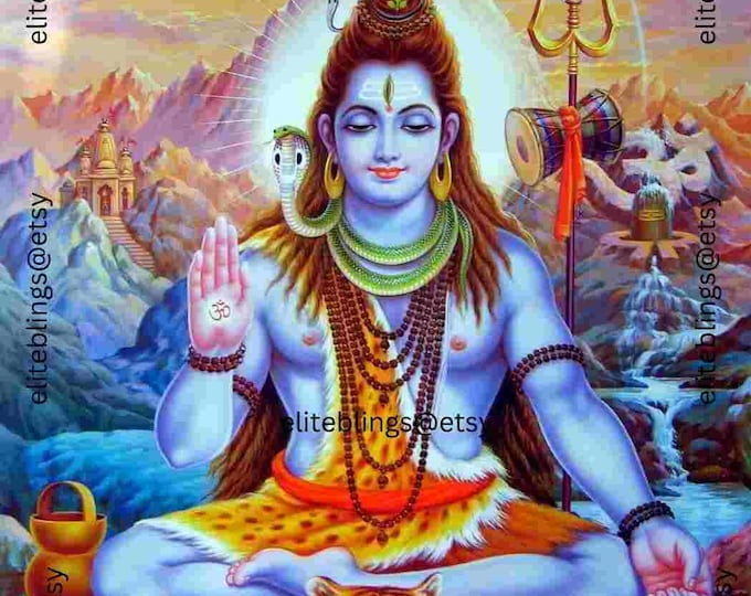 Vibrant God Shiva Poster - Digital Download - Eliteblings - Etsy