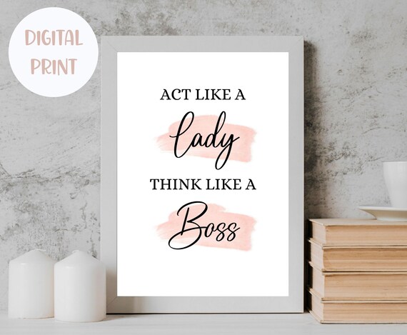 Boss Lady Wall Art Lady Boss Boss Quotes Blush Pink Art | Etsy