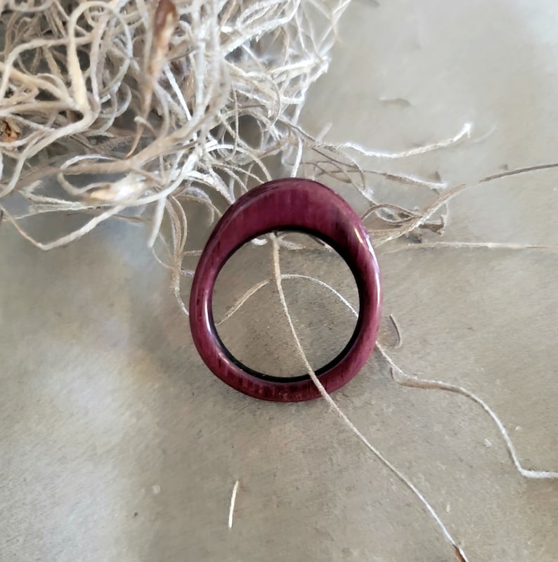 Hand-carved Purple Heart Ring Purple Heart Wood Statement - Etsy