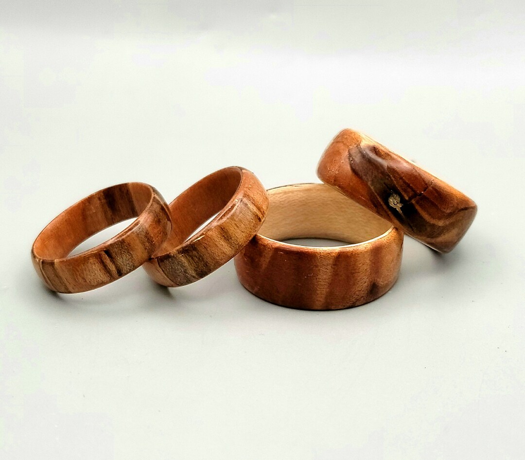 Handcrafted Ambrosia Maple Wooden Ring, Wooden Bands - Etsy