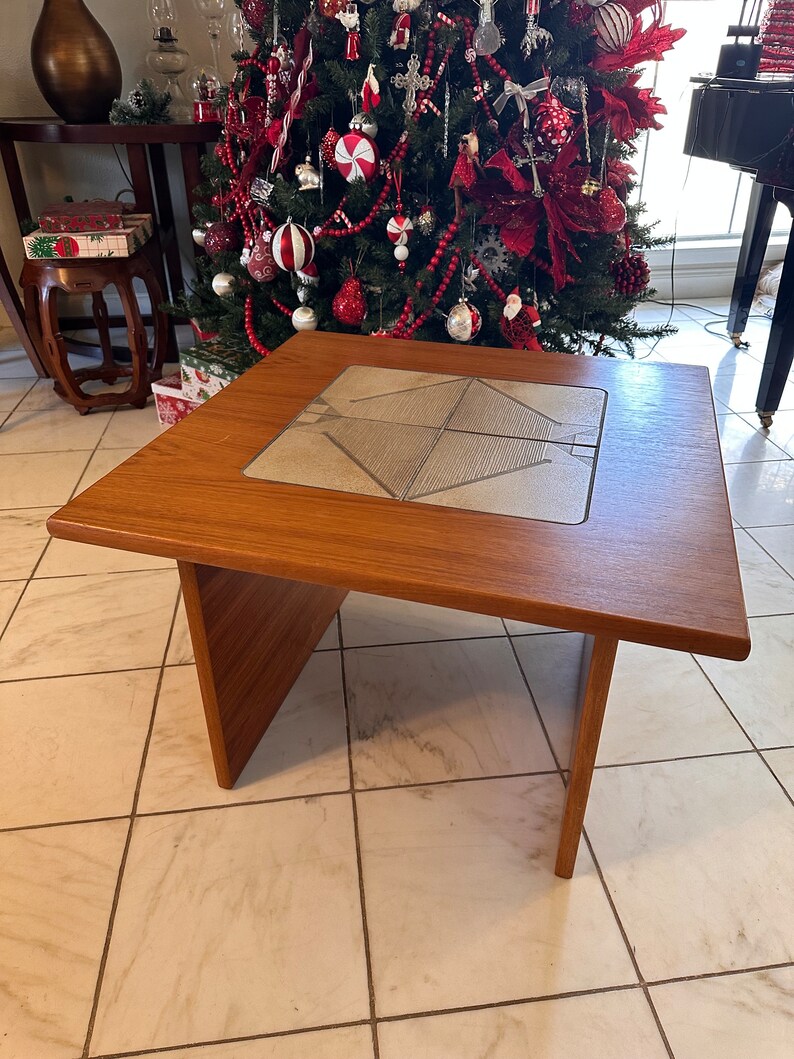 1970s Style MCM Vintage Gangsø Møbler Teak Tile Corner Side End Table ...
