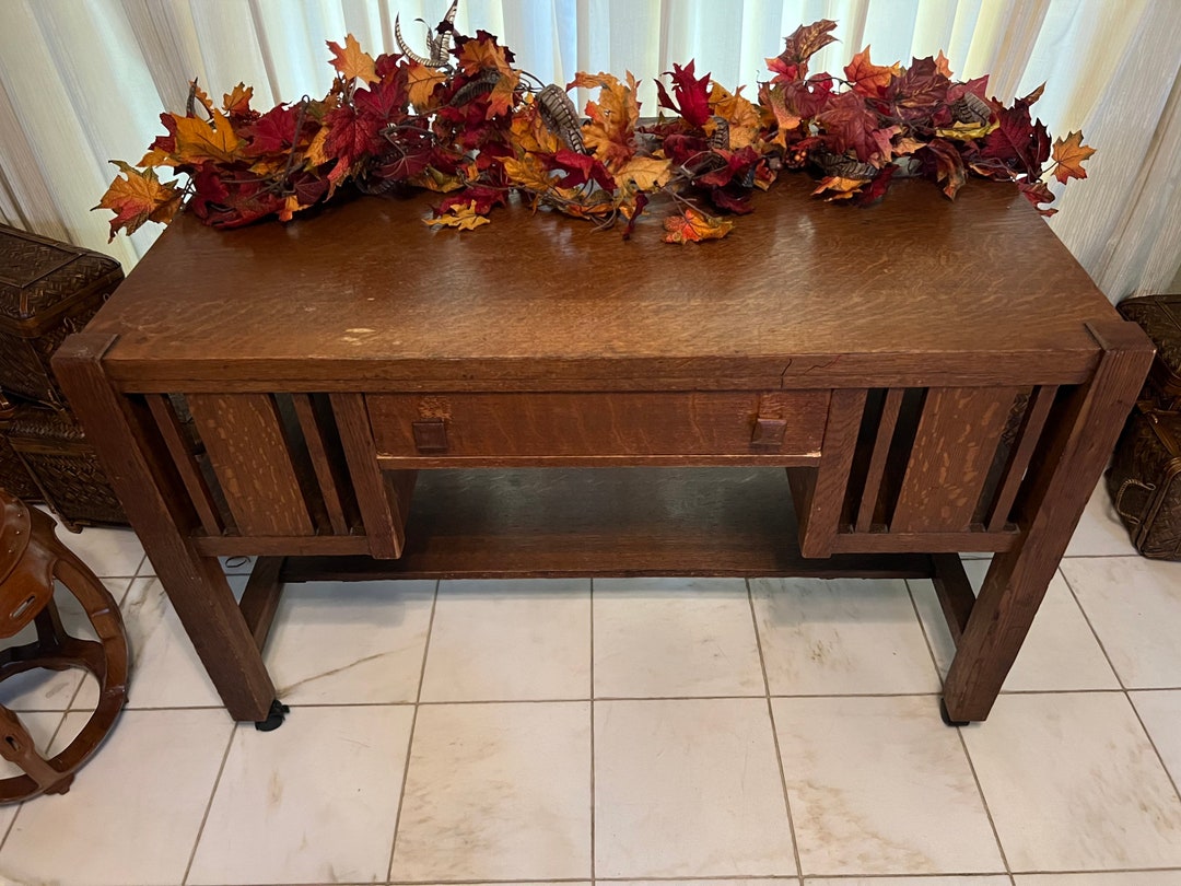 Antique Arts & Craft Mission Oak Desk Vintage VTG - Etsy