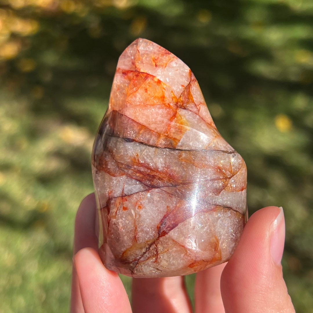 Rainbowy Fire Quartz Flame 2.42 Hematoid Quartz Fire - Etsy