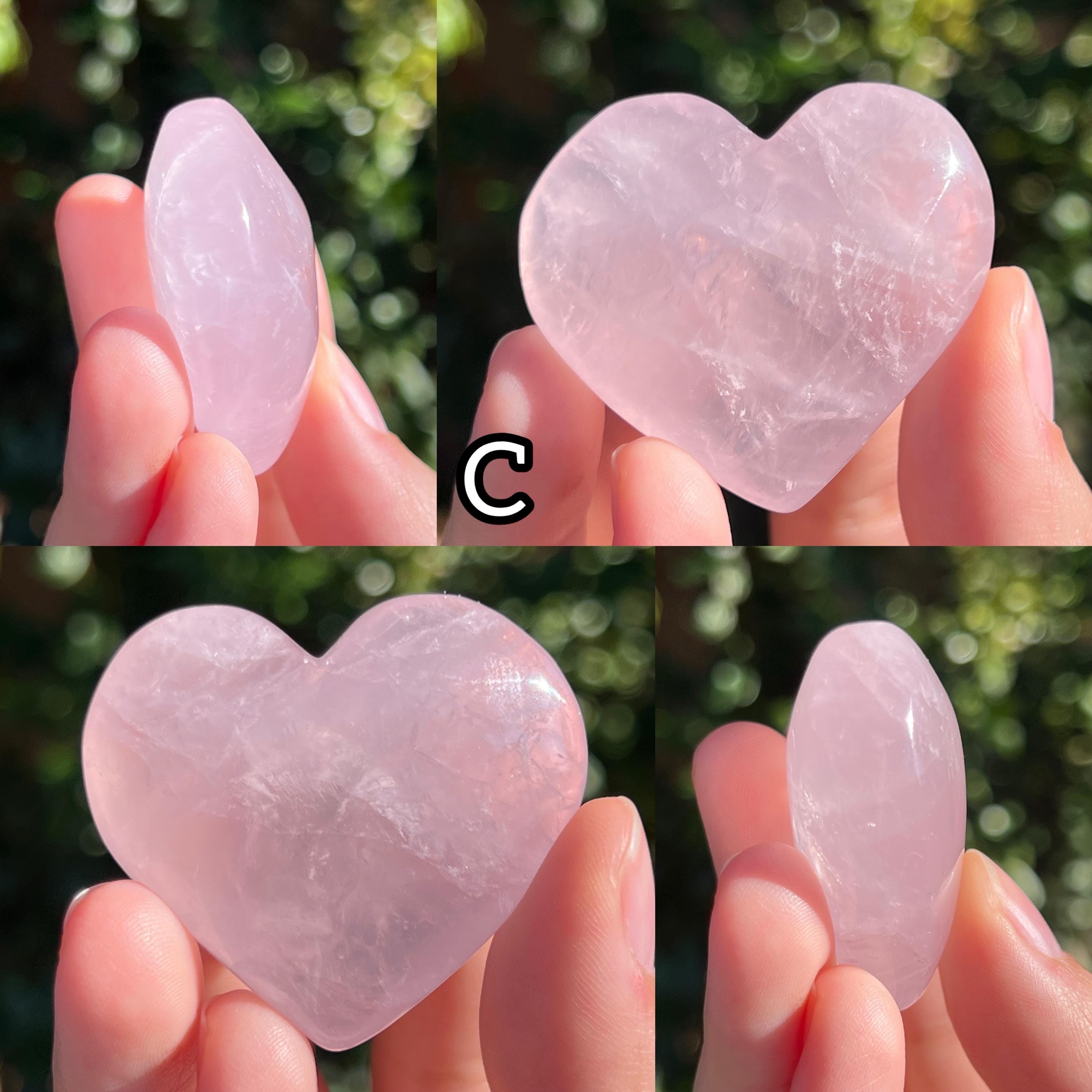 You Choose, Pale Rose Quartz Heart Carvings | Heart Carving | Crystal ...