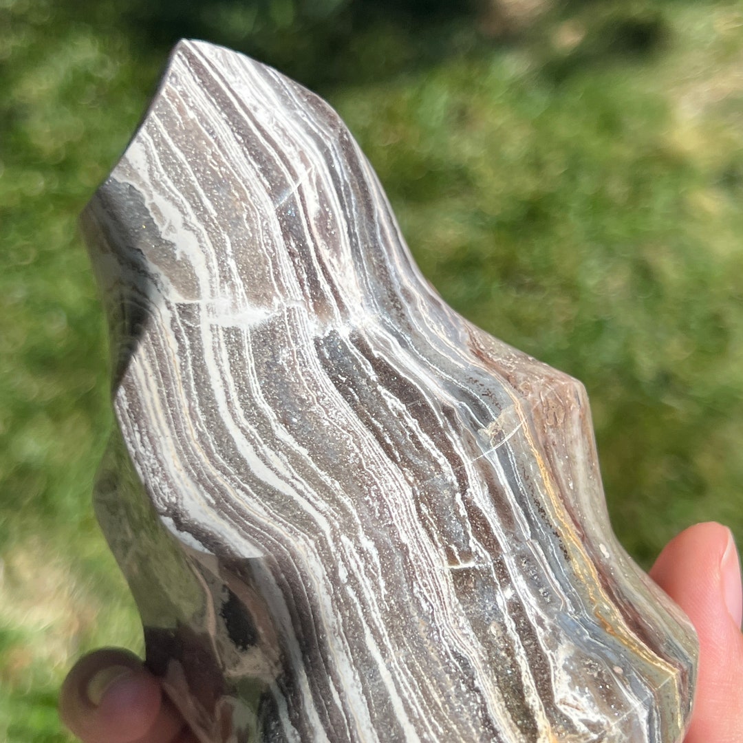 Striped River Jasper Flame, 4.13” | Ocean Jasper Flame | Brown and ...