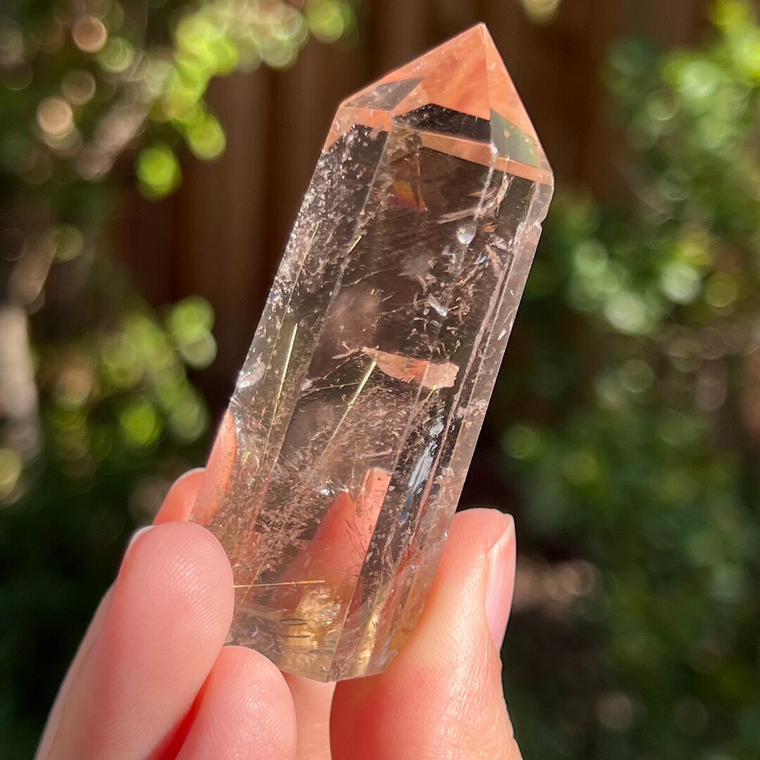 Clear Quartz Point With Golden Rutile Inclusions, 2.45“ | Golden Rutile ...
