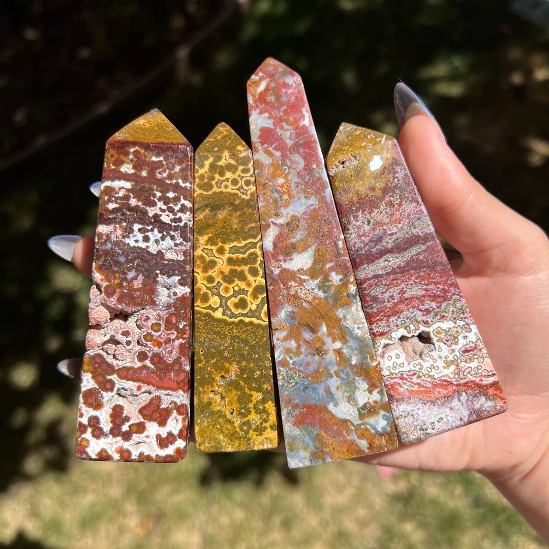 Orbicular Ocean Jasper Towers, You Choose Red Ocean Jasper Yellow Ocean ...