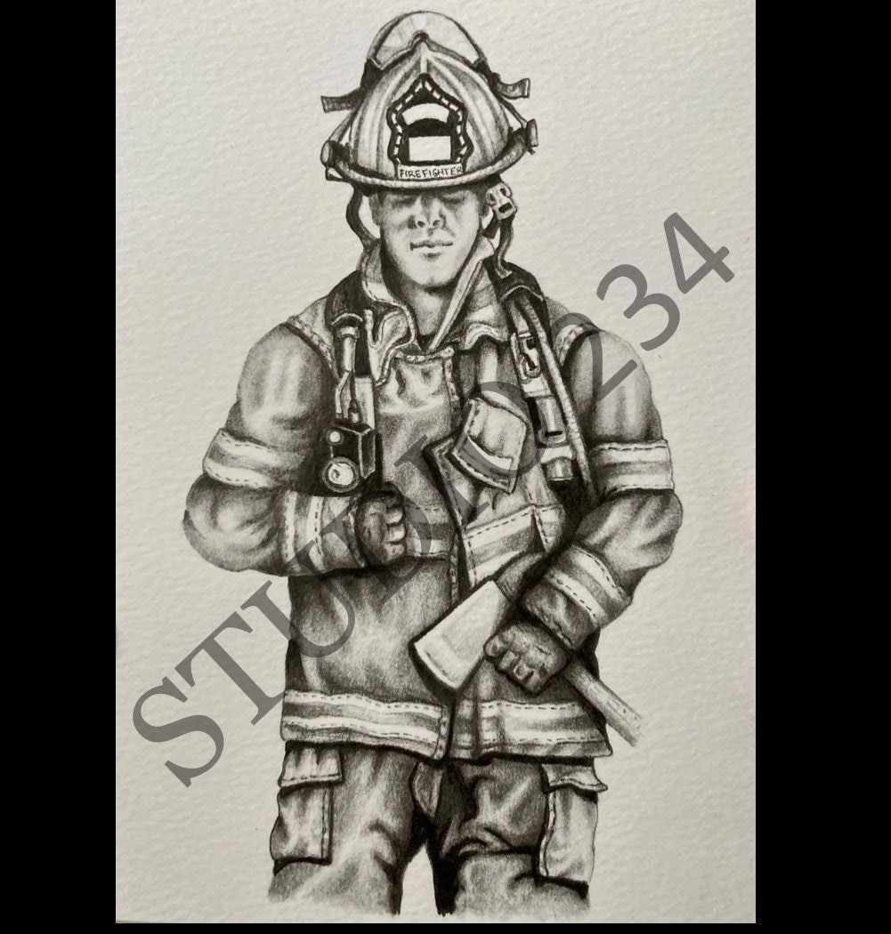 Realistic Drawings Of Firefighters Clor