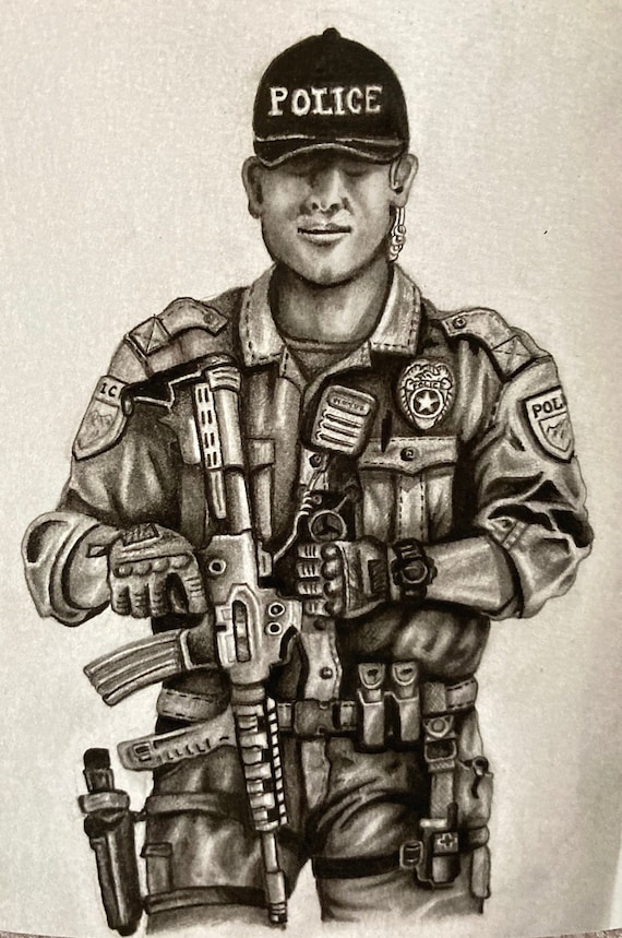 Policeman Drawing Realistic
