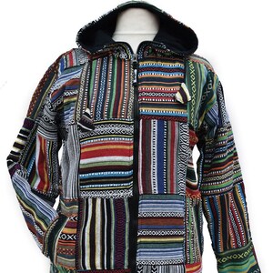 Handcrafted Gheri Cotton Patchwork Jacket With Fleece Lining - Cosy and ...