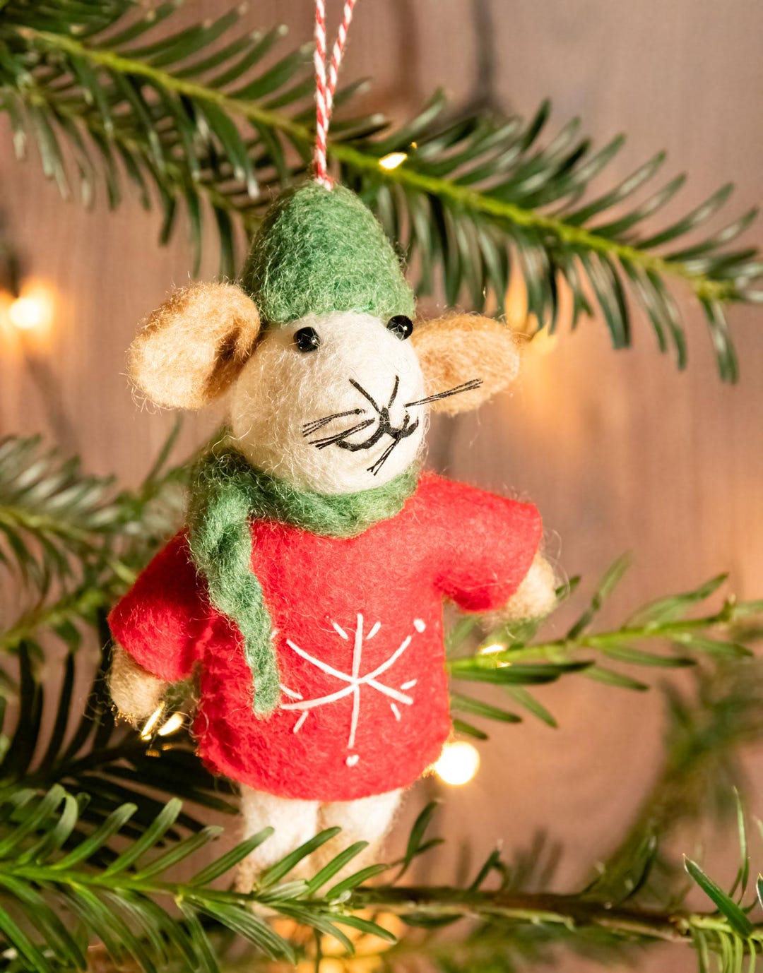 Hand Felted Wool Mouse Christmas Ornament - Fair Trade Jumper Mouse - Etsy