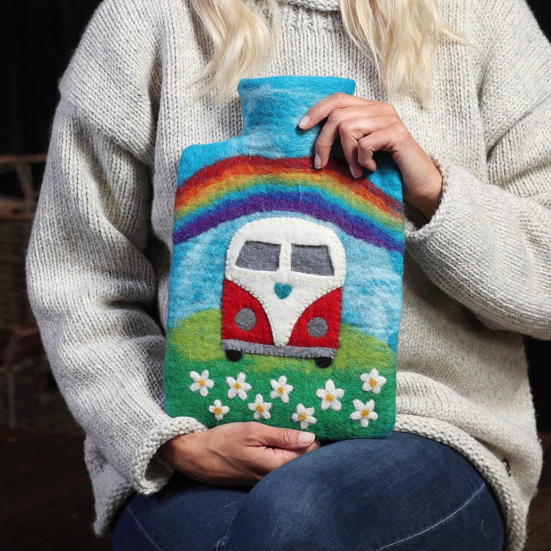 Campervan Hot Water Bottle Cover - 2 Litre Fashy Hot Water Bottle ...