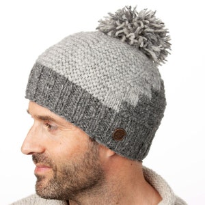 Fair Trade Pure New Wool Big Bobble Hat With Fleece Lining - Trail ...