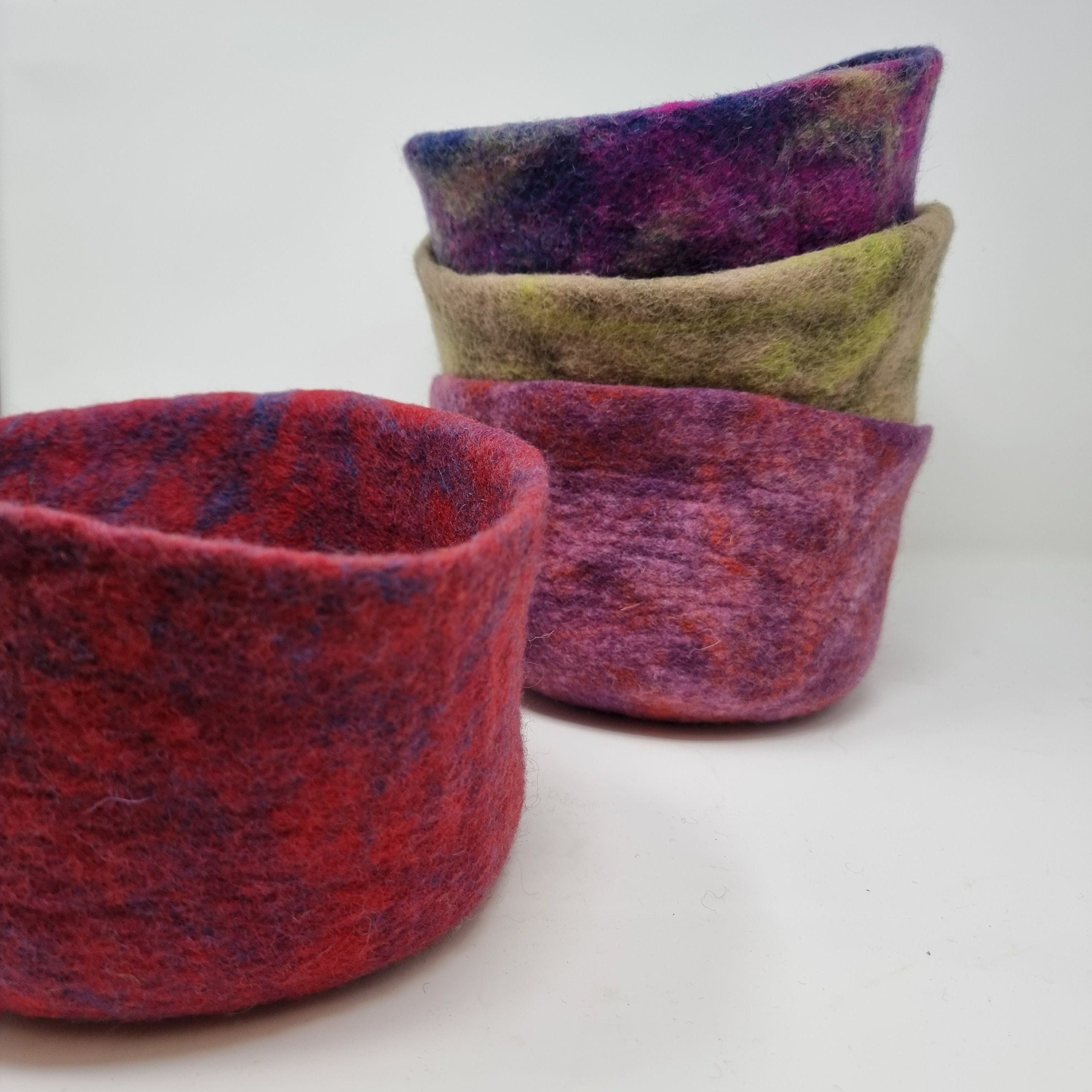 Handmade Felt Bowls 100% Wool Felt, Fair Trade Gift, Handmade Home ...