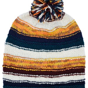 Knitted Wool Slouch Hat - Stripe Electric Slouch Design - Fair Trade ...