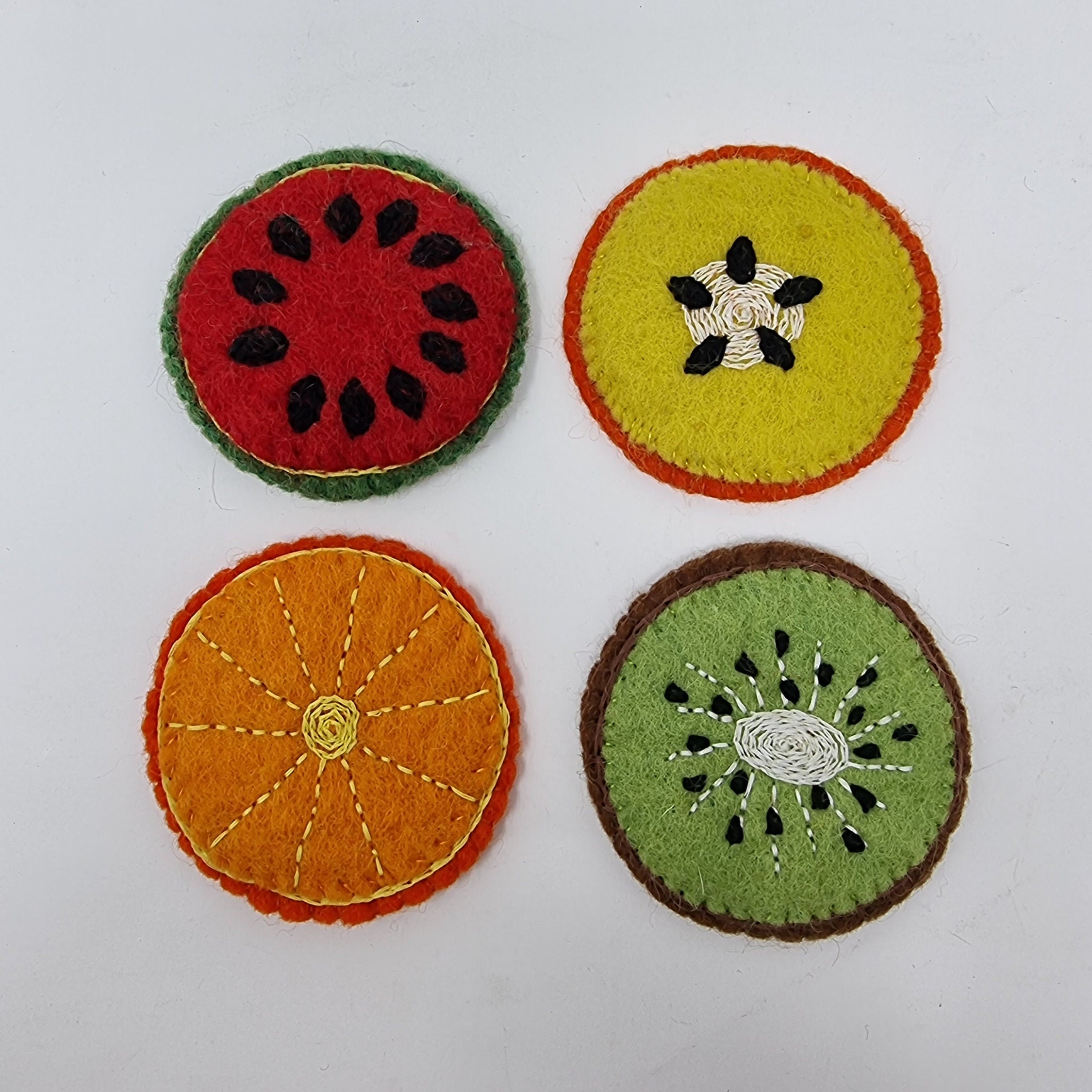 Felt Coasters 100% Wool Felt Fruit Coasters Placemat Felt Kiwi ...